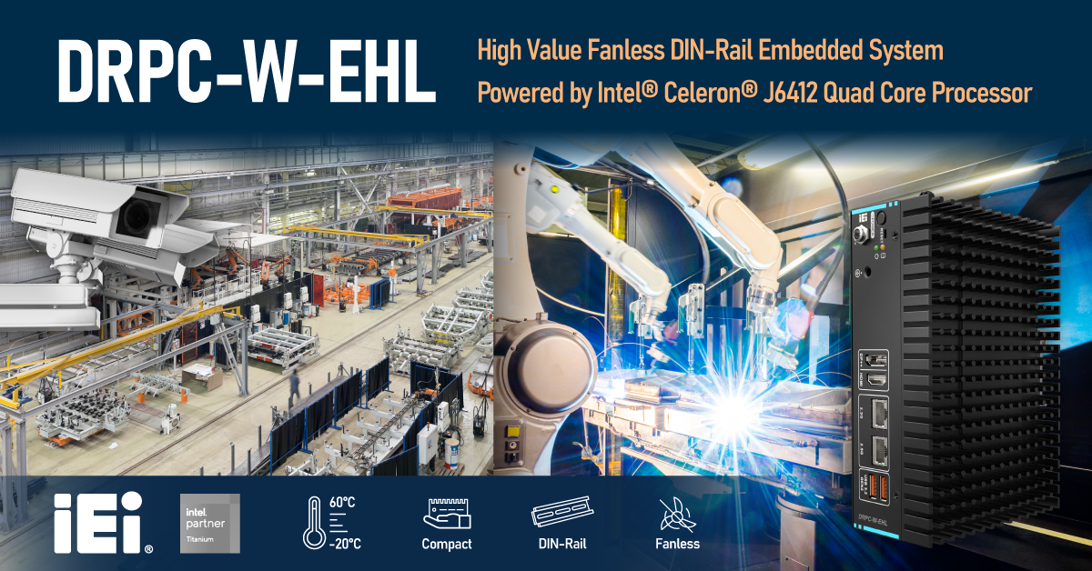 DRPC-W-EHL Fanless DIN-Rail Embedded System with Elkhart Lake Intel ...